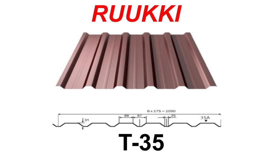 Профіль Покрівельний Т 35-88-1050 Ruukki 0,5 Мм ⁇ RR ⁇ 887 ⁇ 32 ⁇ Crown ...