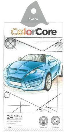 Олівці кольорові 24 кольори "MARCO" ColorCore Hex 3000-24CB KNZ (ID ...