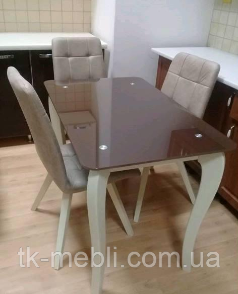 Купить Стол обеденный деревянный+ столешница стекло ДКС Классик ...