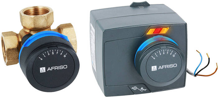 Комплект Afriso 1" трехходовой поворотный смесительный клапан ARV 384 и привод ARM 323 3-точки ...