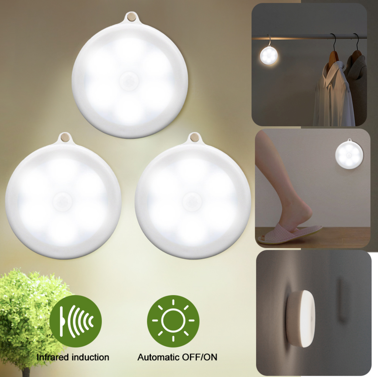 LED светильник с датчиком движения для дома - удобное освещение шкафа ...