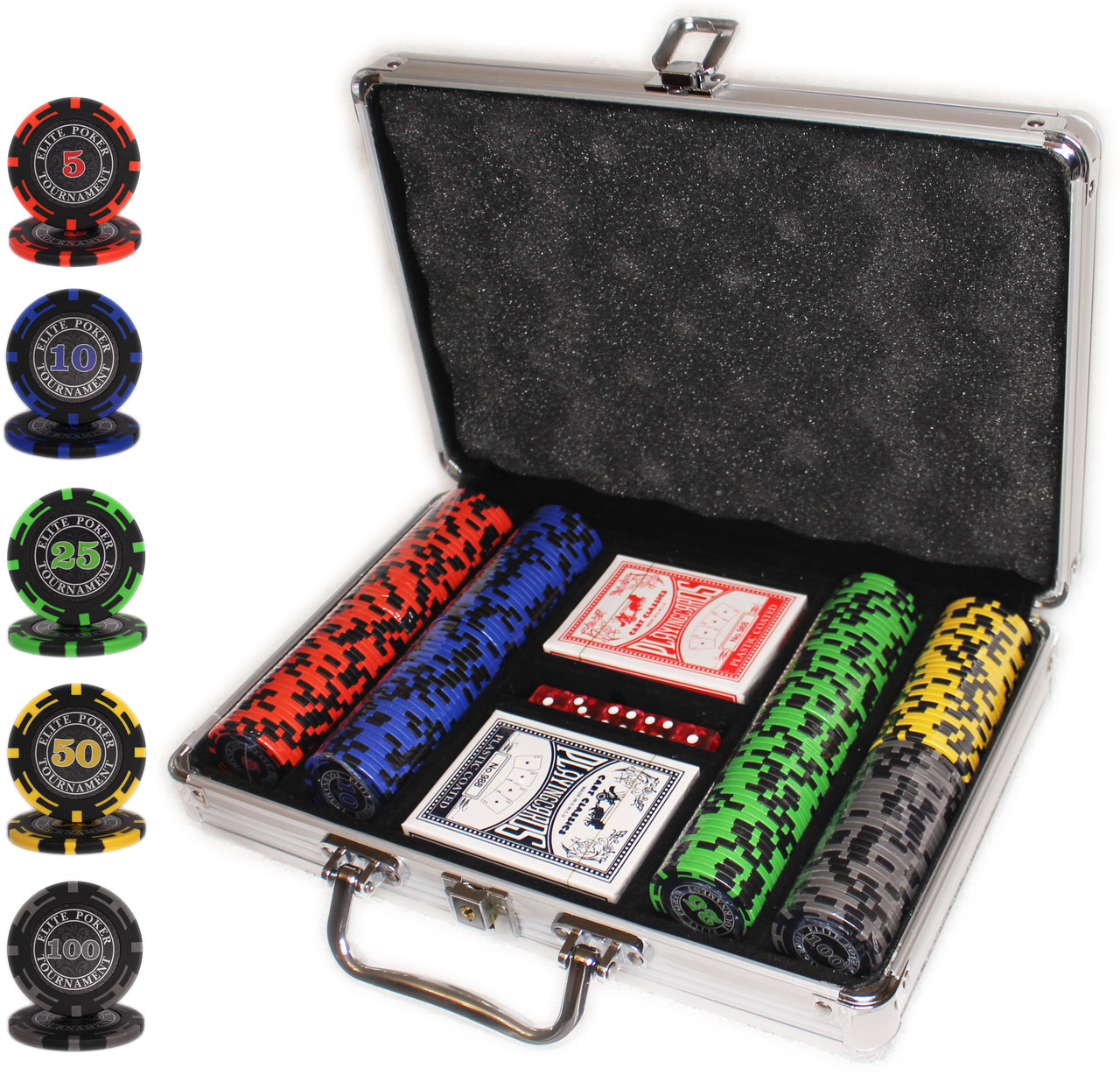 Набір для покера "Elite Poker Tournament 200" з фішками 14 грамів ...