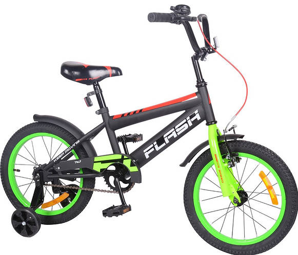 Купити Велосипед двоколісний Flash 16" (чорний/зелений колір) зі ...