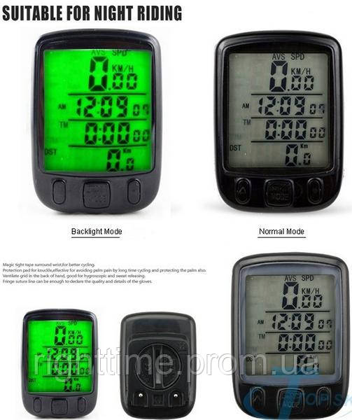 Четырехстрочный велокомпьютер SunDING SD-563B с подсветкой и ...