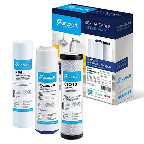 Комплект картриджей 1-2-3 Ecosoft для тройный фильтров (жесткость) CMV3ECO (45061), цена 561.79 ...