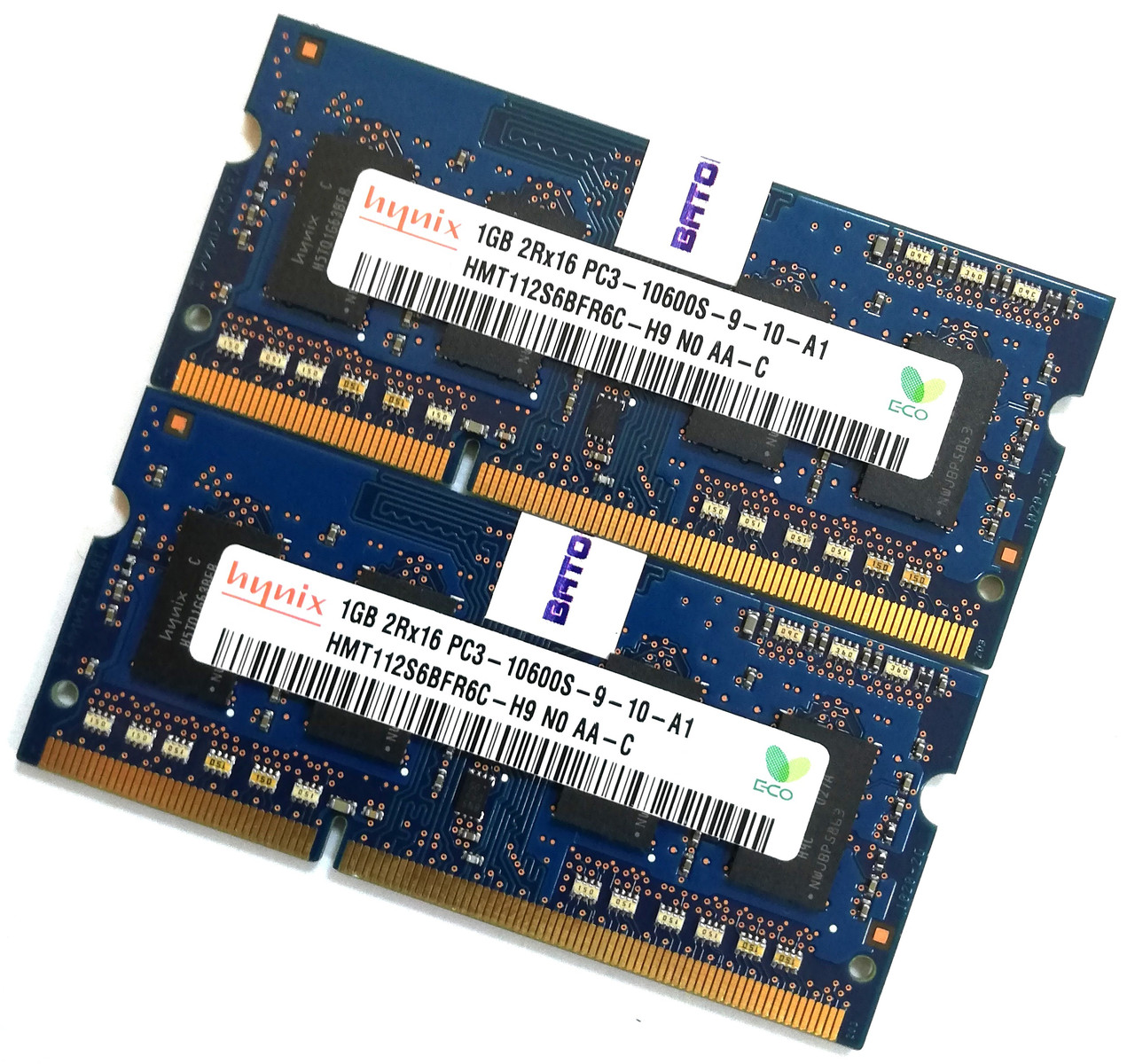 Пара оперативной памяти для ноутбука Hynix DDR3 2Gb (1Gb+1G) 1333MHz 10600S CL9 (HMT112S6BFR6C ...