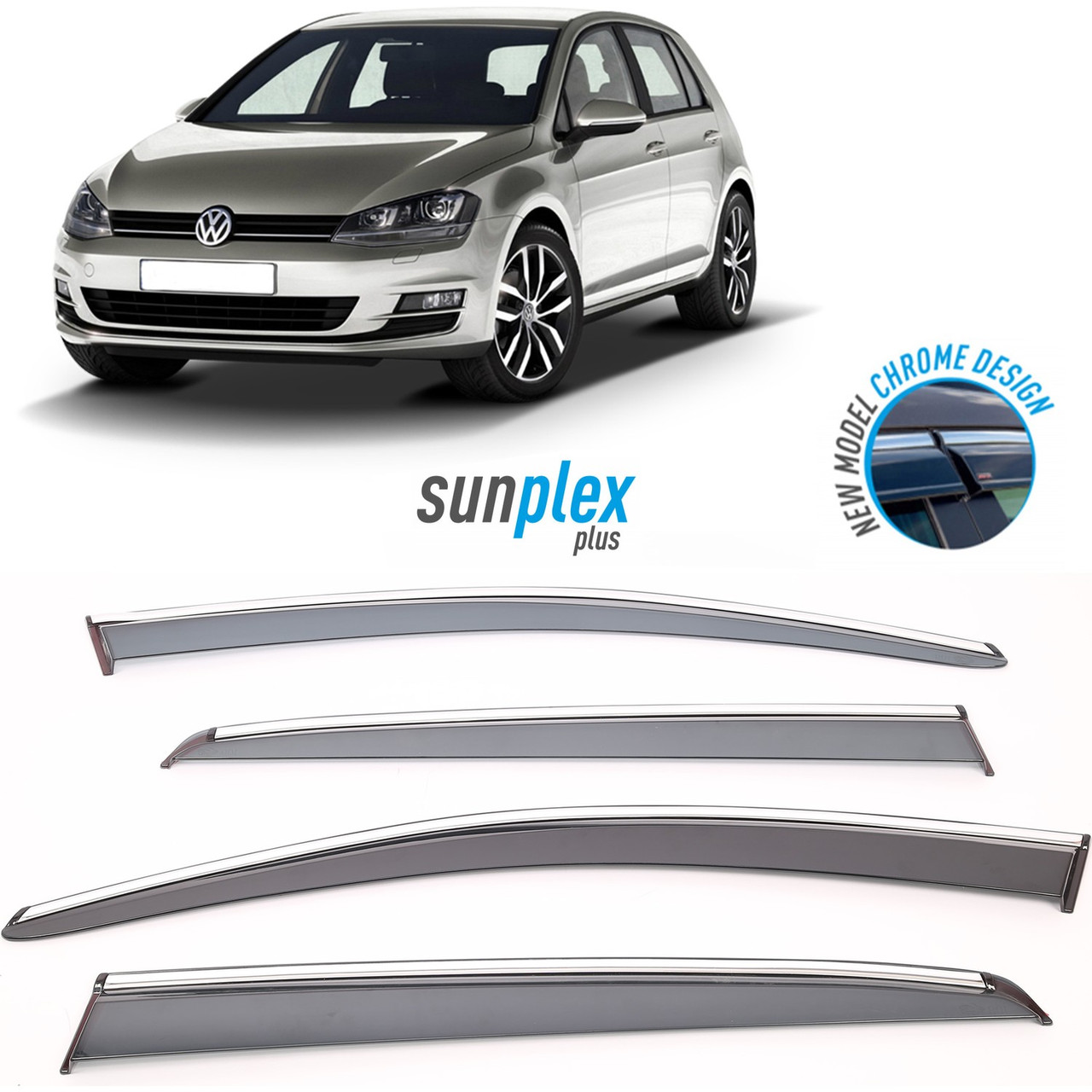 Дефлекторы Окон (ветровики) SUNPLEX Volkswagen Golf 7 2013-2019 PLUS-1 ...