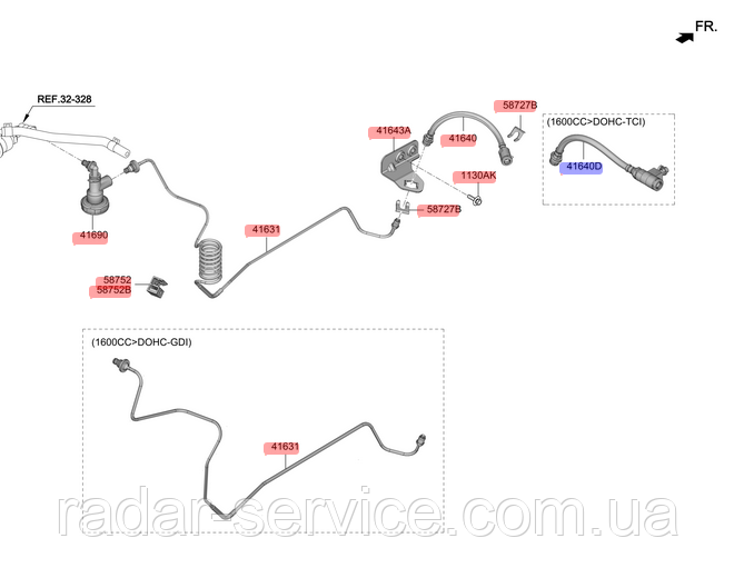 Купити Шланг робочого циліндра зчеплення кіа Спортейдж 4 1.6-1.7crdi ...