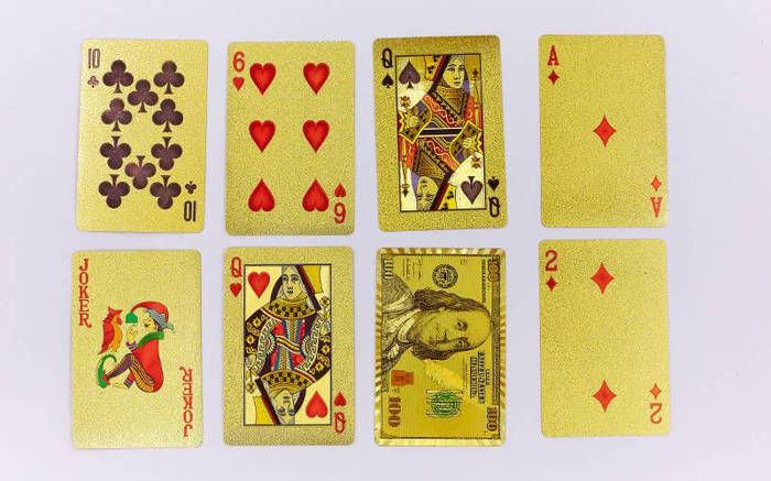 Игральные карты золотые IG-4568 GOLD 100 DOLLAR (колода в 54 листа ...