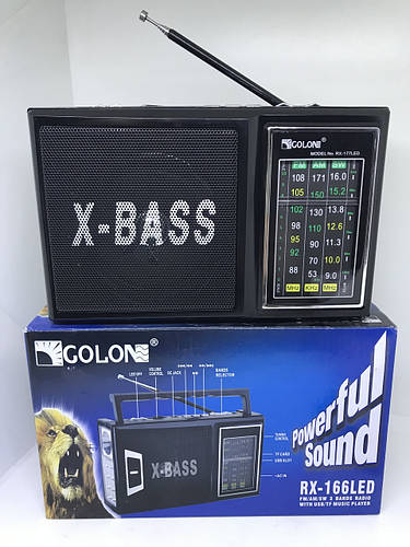 Радиоприёмник Golon RX 166 LED фонарик, USB, аккумулятор, FM - радио ...