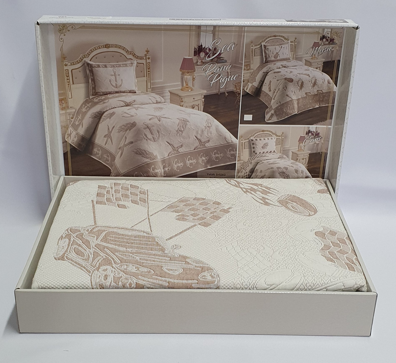 Покривало My Bed Жакард 170x240 з наволочкою Cars Bej (ID#1175353160 ...