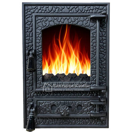 🔥Купить Дверцы печные со стеклом "BASTION" 370х490 Чугунные дверцы для ...