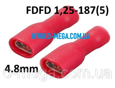 Конектор плоский FDFD 1,25-187(5) з повною ізоляцією "мама" (0,5-1,5 ...