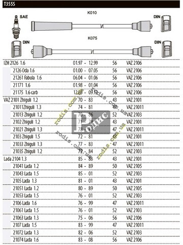 Провід високовольтний ВАЗ 2101-07 карбюратор комплект, силікон "TESLA ...