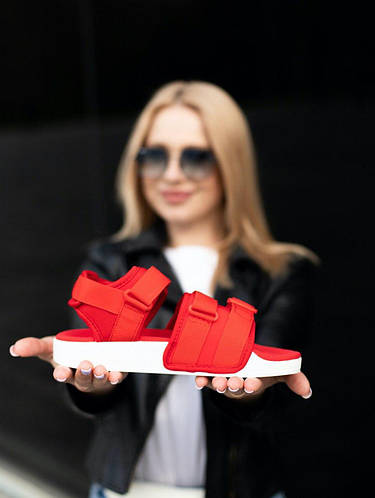 Женские сандалии Adidas Adilette 2.0 Red White / босоножки адидас ...
