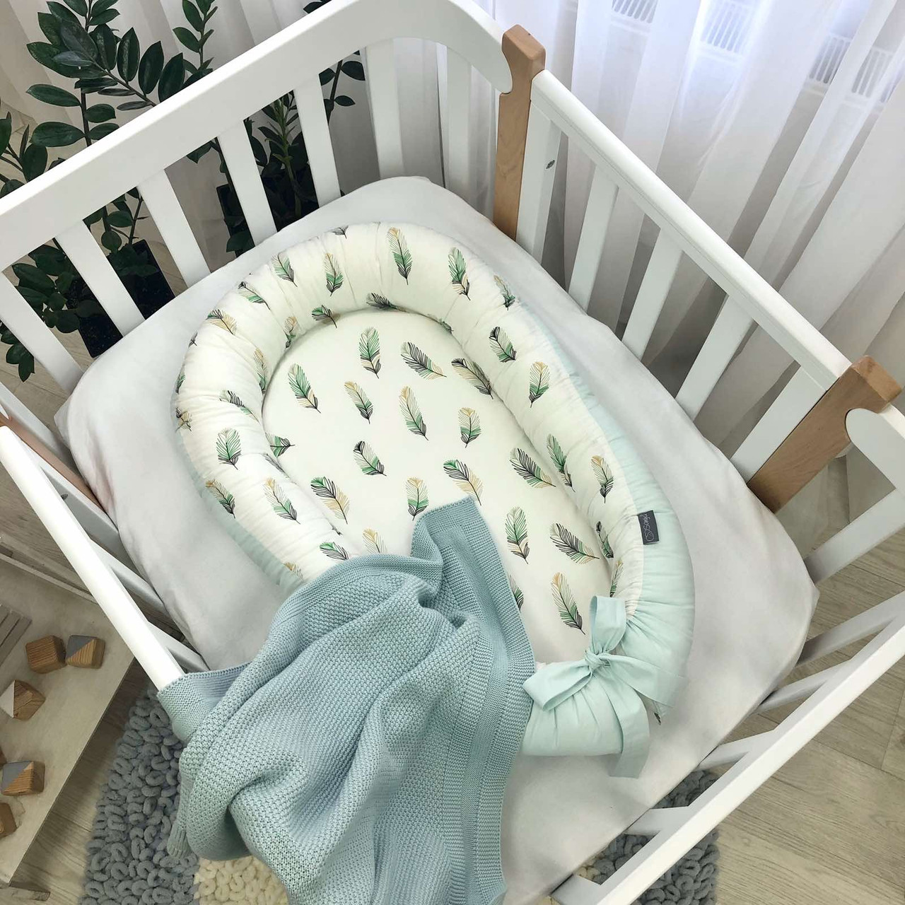 Кокон Baby Design Premium Перо мята, цена 860 грн — Prom.ua (ID#1179121545)