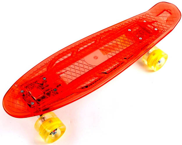 Купить Penny Board "Led". Красный цвет. Дека и колеса светятся!, цена ...