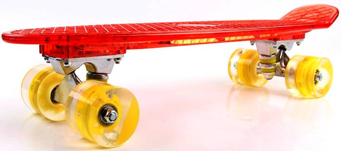 Купить Penny Board "Led". Красный цвет. Дека и колеса светятся!, цена ...