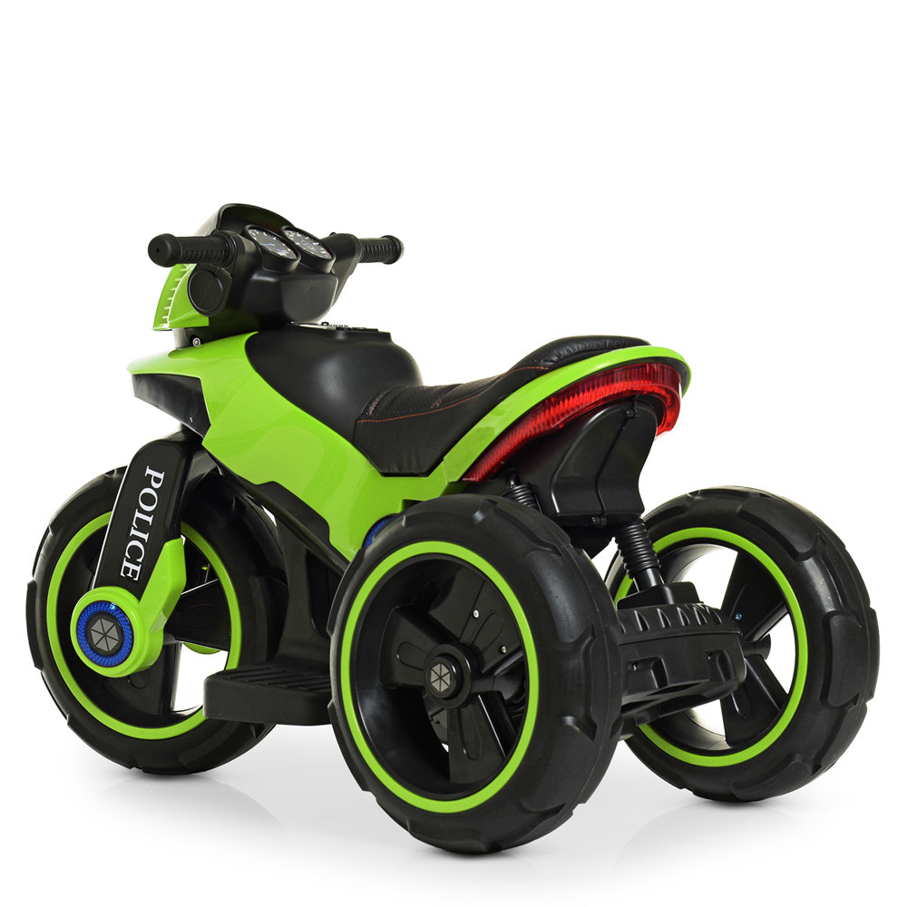 Детский электромотоцикл трехколесный Полиция 2 мотора Bambi M 4228EBL-5 ...