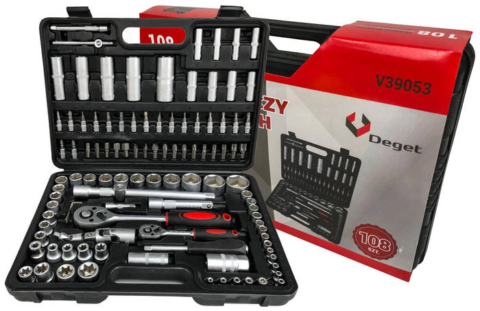 Набір інстументов DEGET V39053 [1/2 "& 1/4" / 108од., / Cr-V хром ...