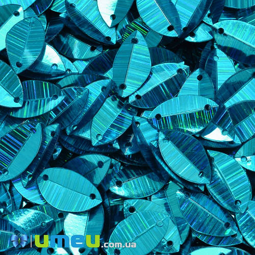 Пайетки Индия лодочка, 14х9 мм, Бирюзовые (PAI-037990), цена: 20 ...