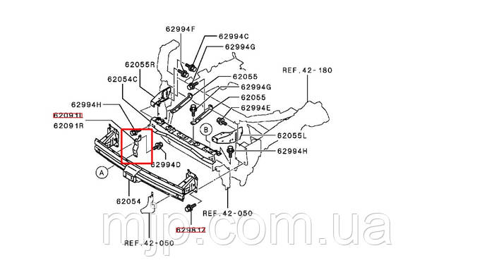 Купить Кронштейн перегородка усилителей левая 6400F045. MITSUBISHI ...