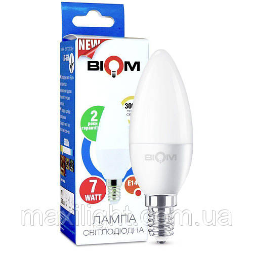 Купити Світлодіодна Лампа BIOM С37 "Свічка" 7W цоколь Е14 4500К ...