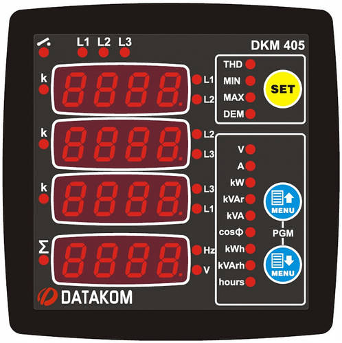 DATAKOM DKM-405-S Анализатор электросети, 96x96mm, THD (ID#1190460678), купить на Prom.ua