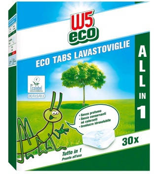 W5 Eco таблетки для посудомийної машини All in One 30шт, ціна 118.97 грн — Prom.ua (ID#1192281702)