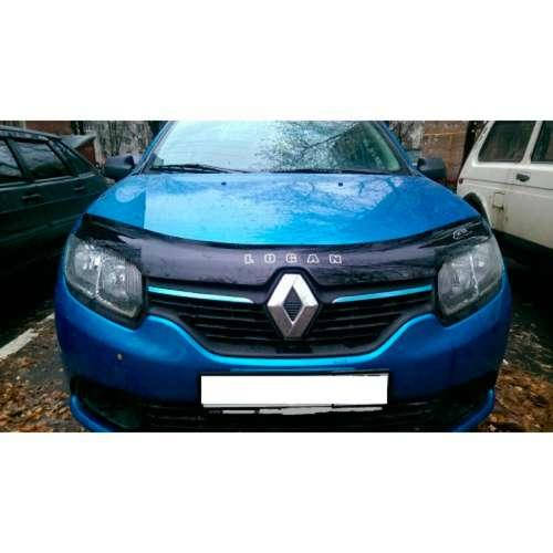 Дефлектор капота мухобойка Дачия Логан 2 Dacia Logan II 12- ВТ (ID ...