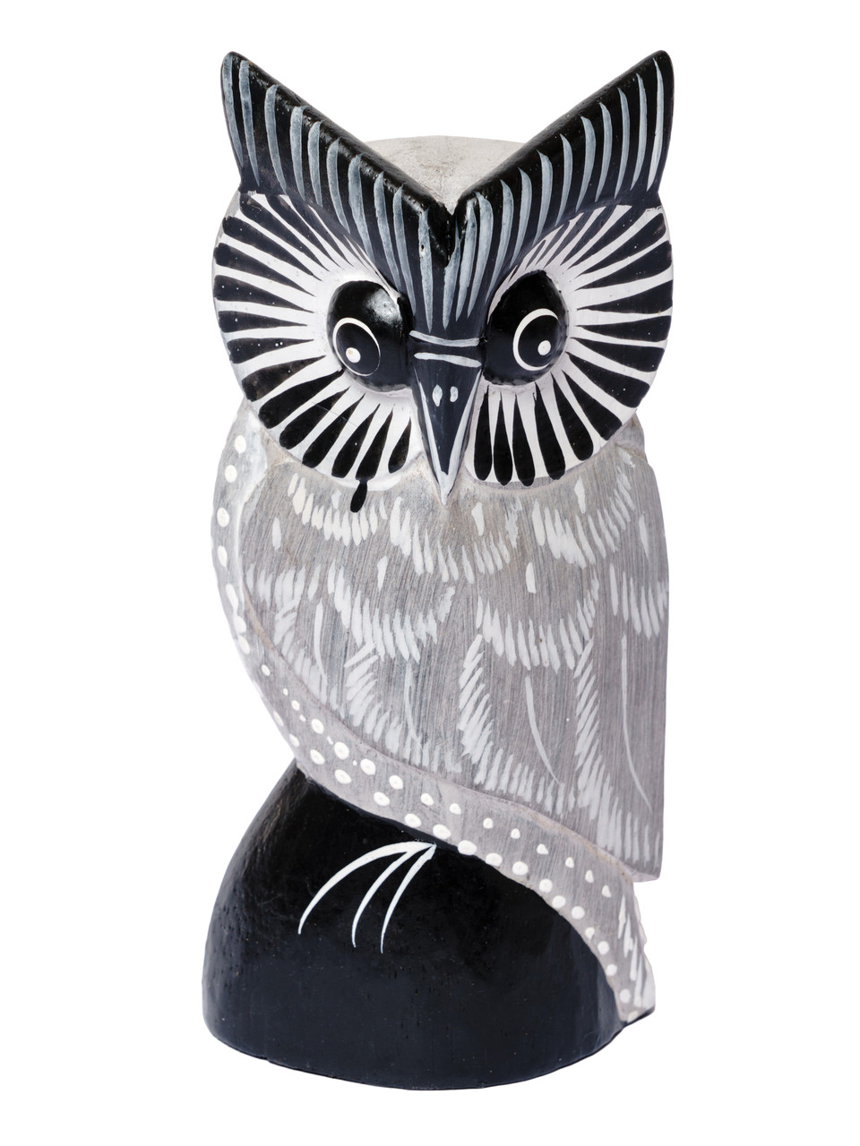 Статуэтка сова деревянная серая расписная высота 15см цена 315 ₴ купить на Prom Ua