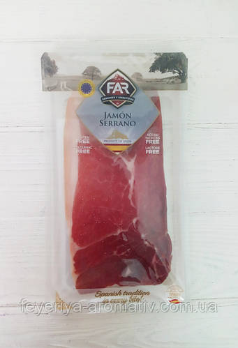 Купить Хамон нарезка Jamon Serrano FAR 100g (Испания), цена 90 грн ...