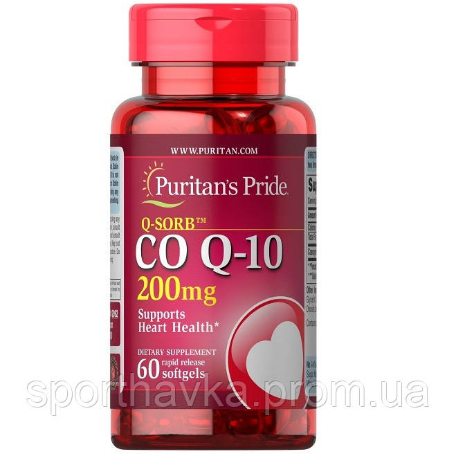 Q-Sorb Co Q-10 200 мг Puritan's Pride (60 капсул), ціна: 955 ₴, купити на Prom.ua