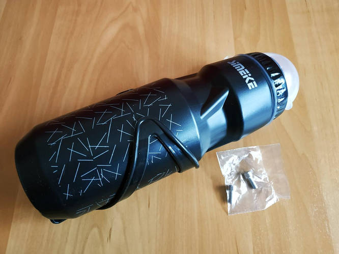 Комплект фляга для воды "SIMEKE" 750 мл черная и пластиковый ...