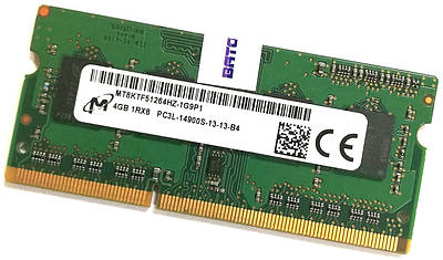 Оперативна пам'ять для ноутбука SODIMM Micron DDR3L 4Gb 1600MHz PC3L-12800S (MT8KTF51264HZ-1G6E2 ...