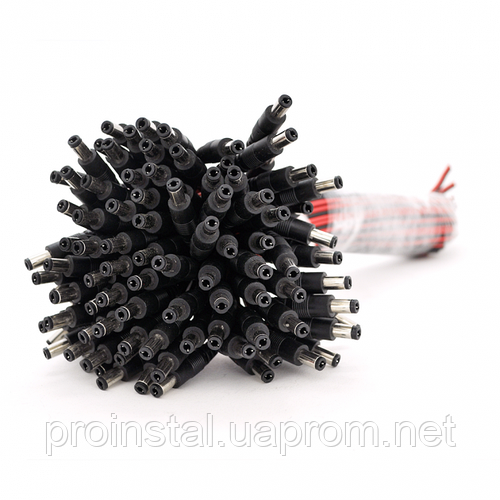 Разъем питания DC-M (D 5,5x2,5мм) - кабель длиной 30см black -red ...