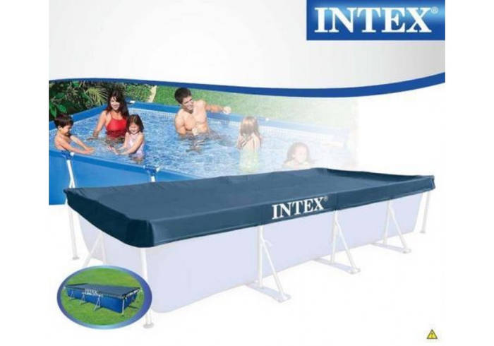 Тент для каркасного прямокутного басейну INTEX 28039 чорний (ID ...