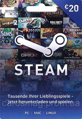 Подарункова карта Steam Gift Card на суму 20 euro (ID#2480381450), ціна ...