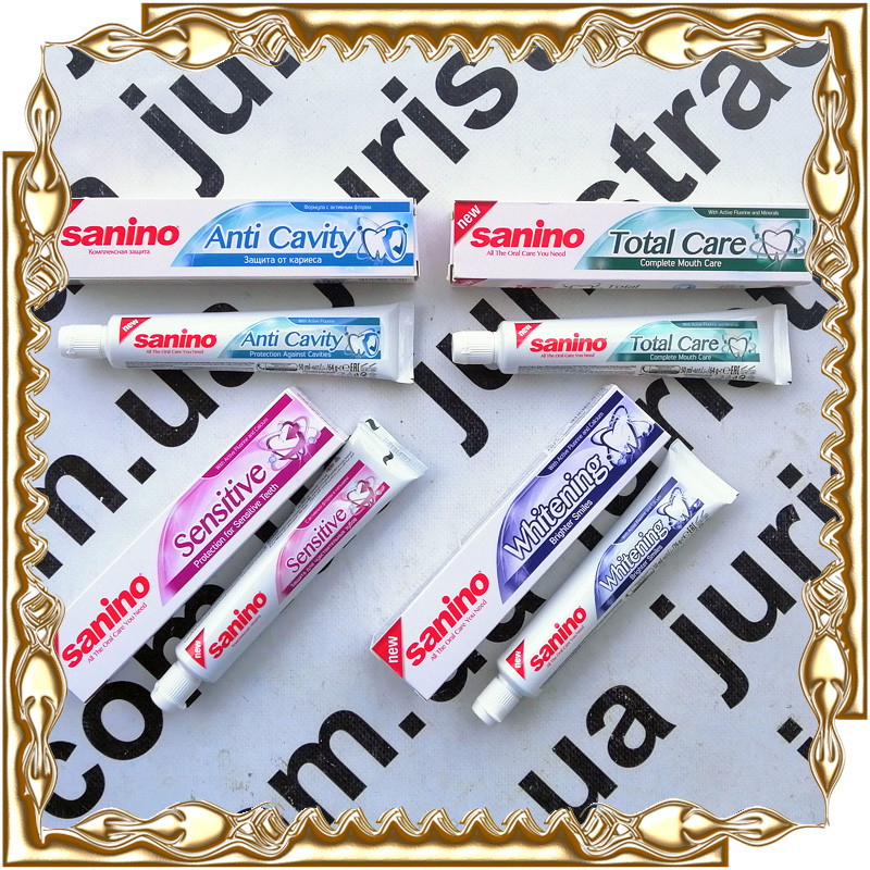 Купить Зубна паста Sanino (саніно) 50 мл. (в асортим.), цена 23.96 грн ...
