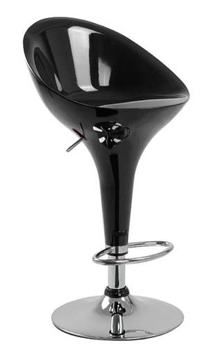 Стілець барний Jolly (Джоллі) чорний, хромована опора з регулюванням ...