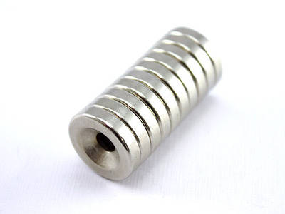 Магниты неодимовые крепежные 18x4мм N50 с отверстием зенковкой 5мм 10шт ...