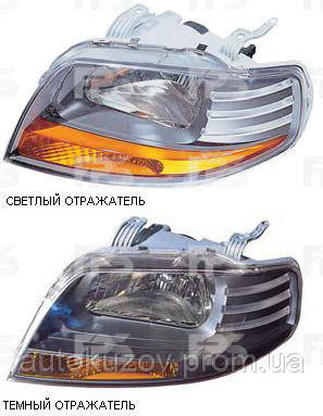 Фара Chevrolet Aveo T200 (11/05-) левая, механич. светлый отражатель ...