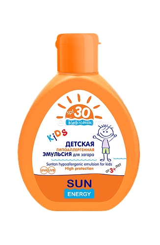 Sun Energy Kids детская эмульсия для загара гипоаллергенная SPF 30 150 ...
