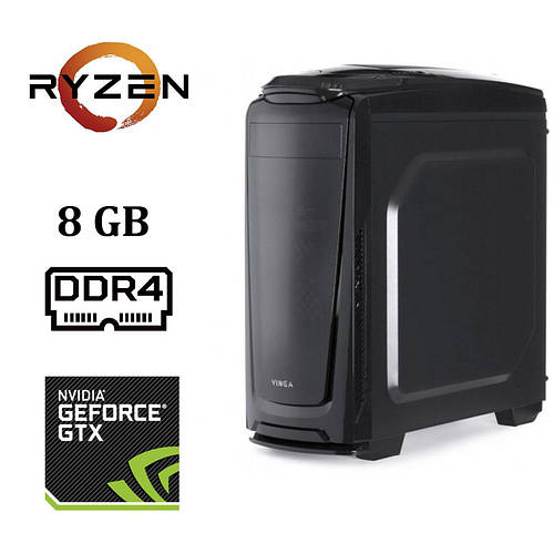 Vinga Shark Tower / AMD Ryzen 5 1600X (6 (12) ядер по 3.6 - 4 GHz) / 8 ...