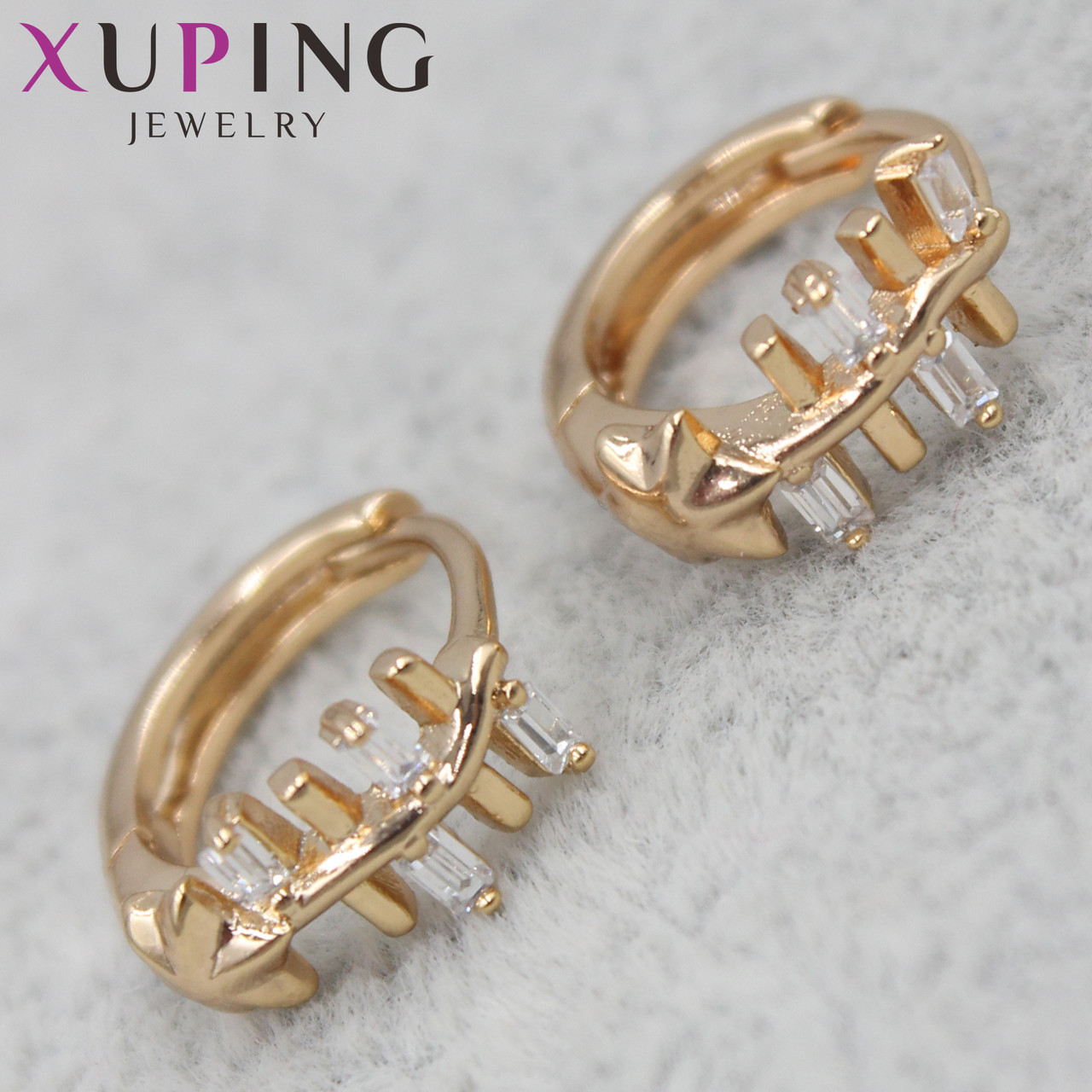 Купить Серёжки женские золотистого цвета Xuping Jewelry застёжка-кольцо ...