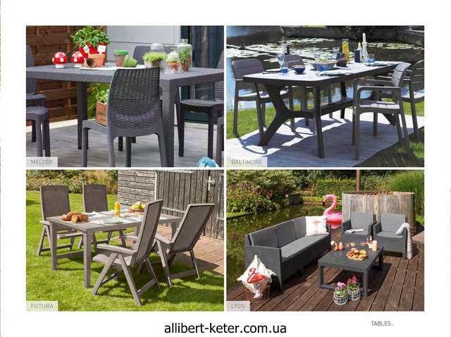 Столи Keter - Allibert для сада, пластикові, штучний ротанг. Товары и ...
