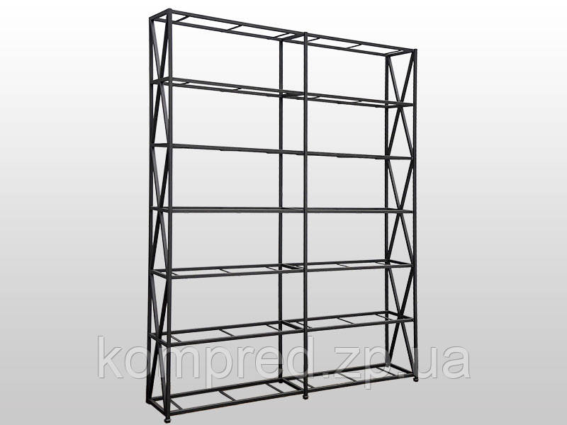 Витрина для бара металлическая. Стеллаж барный