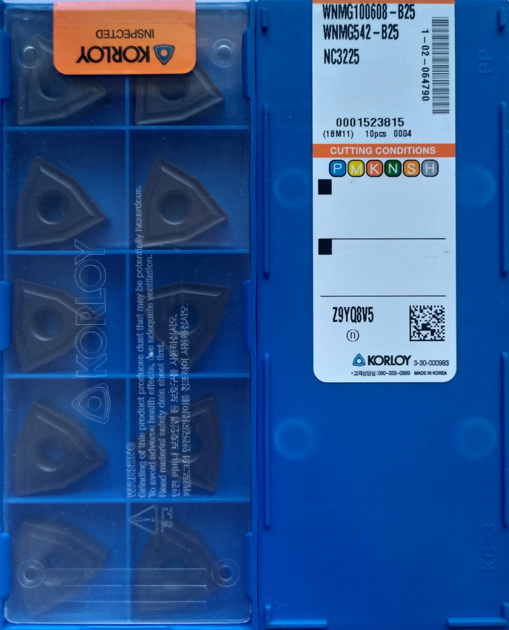 WNMG 100608-B25 NC3225 KORLOY Original Пластина твердосплавна: продаж ...
