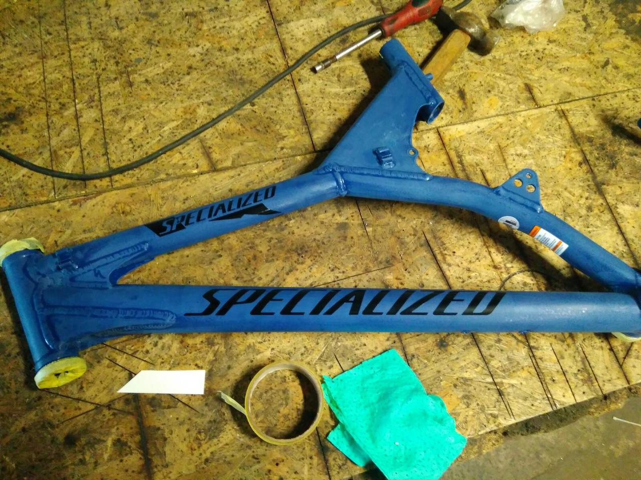 Порошковая покраска рамы велосипеда в синий цвет - поверхность на выбор ...