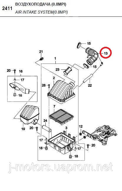 Купити Патрубок повітряного фільтра - 96565833, ціна 575 ₴ - Prom.ua ...